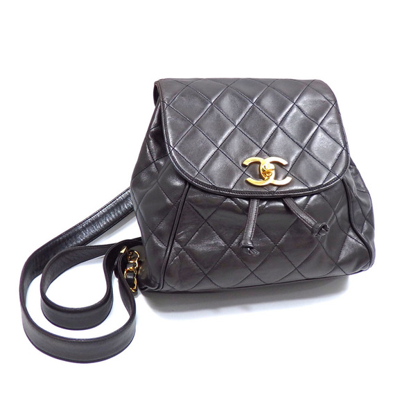 CHANEL | Bags | Chanel Rucksack Matelasse Womens Black Lambskin Coco ...